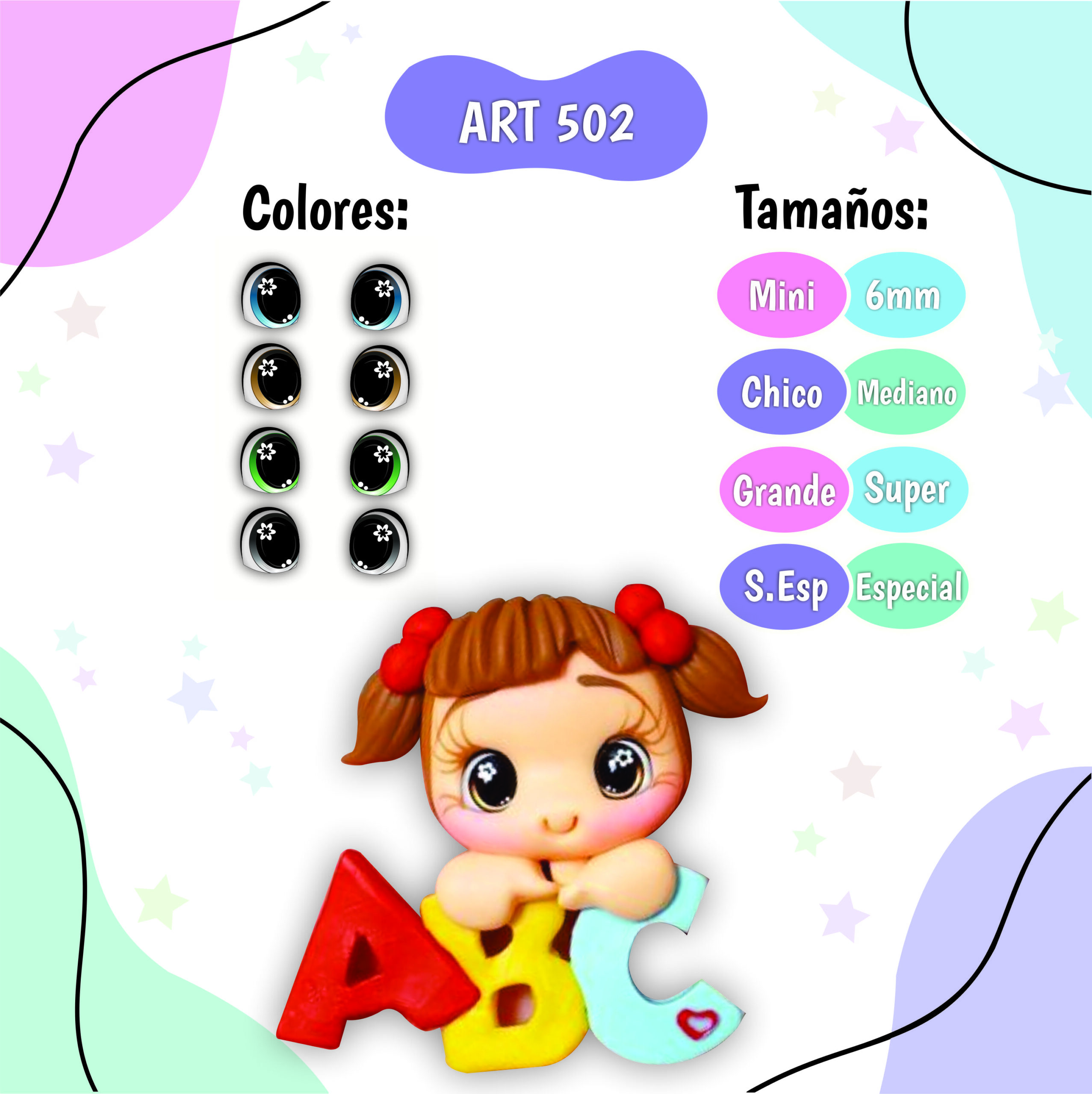 Art 502 Ojos Linea Sofia Gomez - Ojos Autoadhesivos Mariela Lopez
