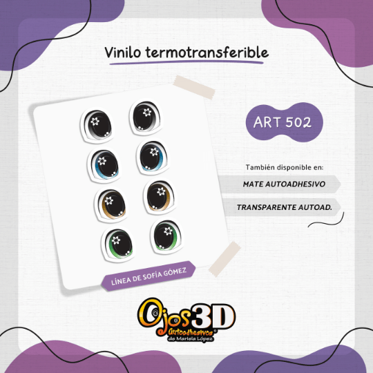 Art 502 Transfer Linea Mariela Lopez - Ojos Autoadhesivos Mariela Lopez